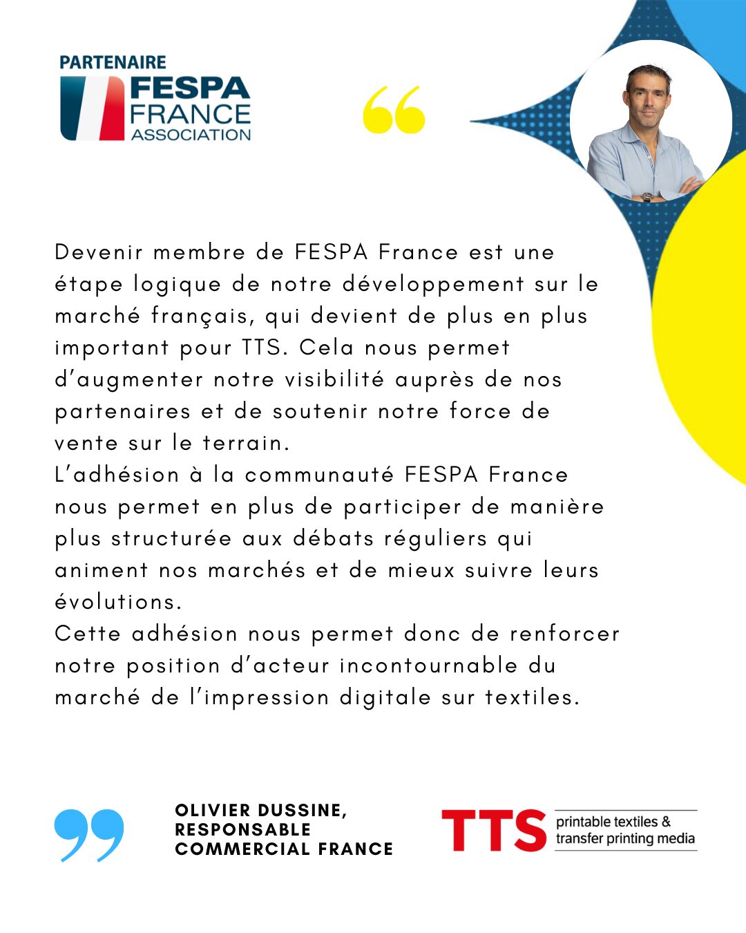 Nouveau témoignage partenaire : TTS TEXO TRADE SERVICES - Fespa France